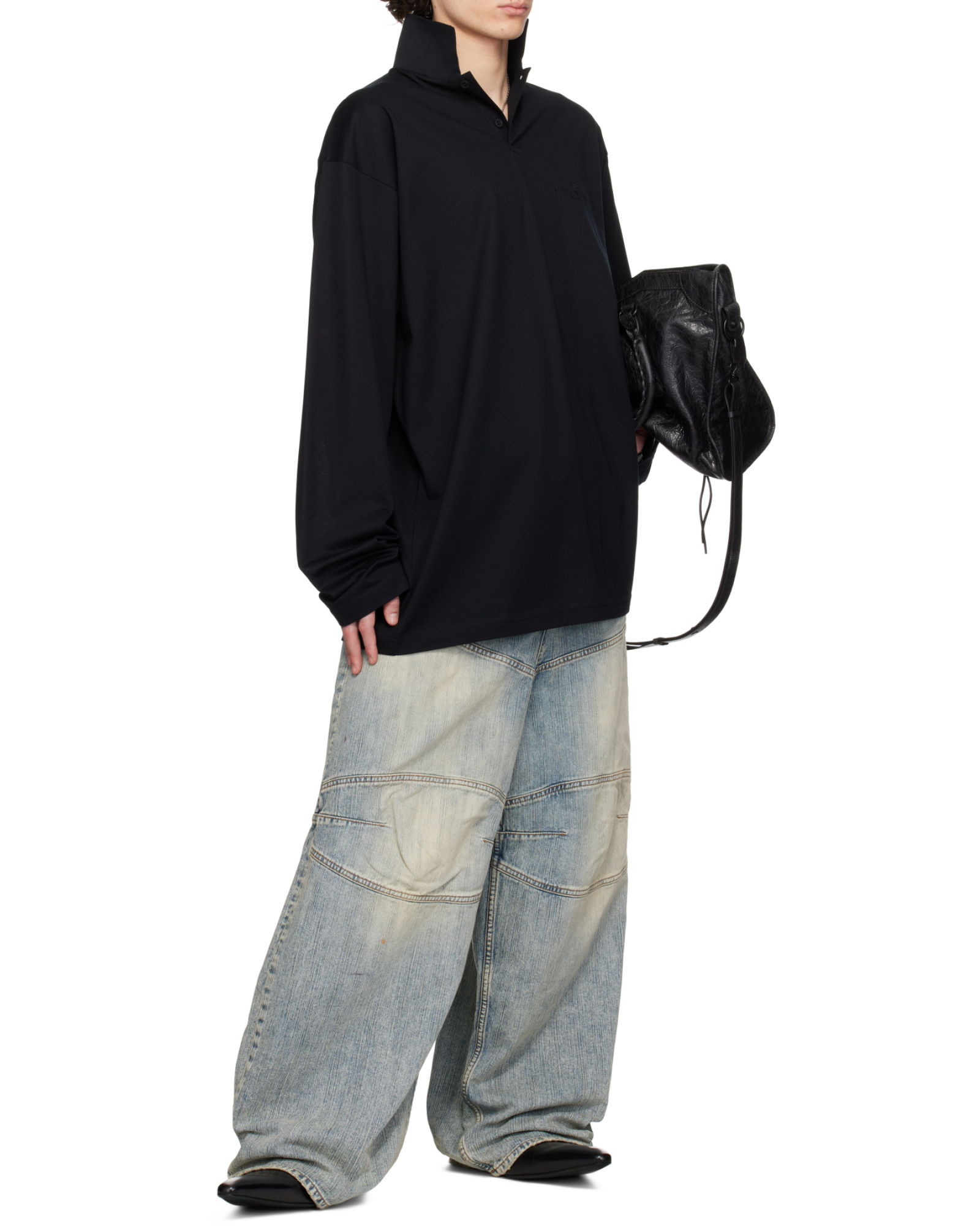 BALENCIAGA Balenciaga Wide-Leg Distressed Jeans
